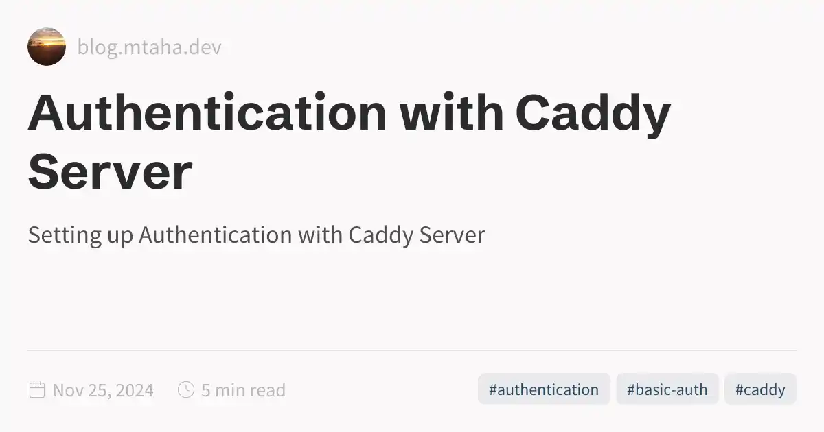 Authentication with Caddy Server