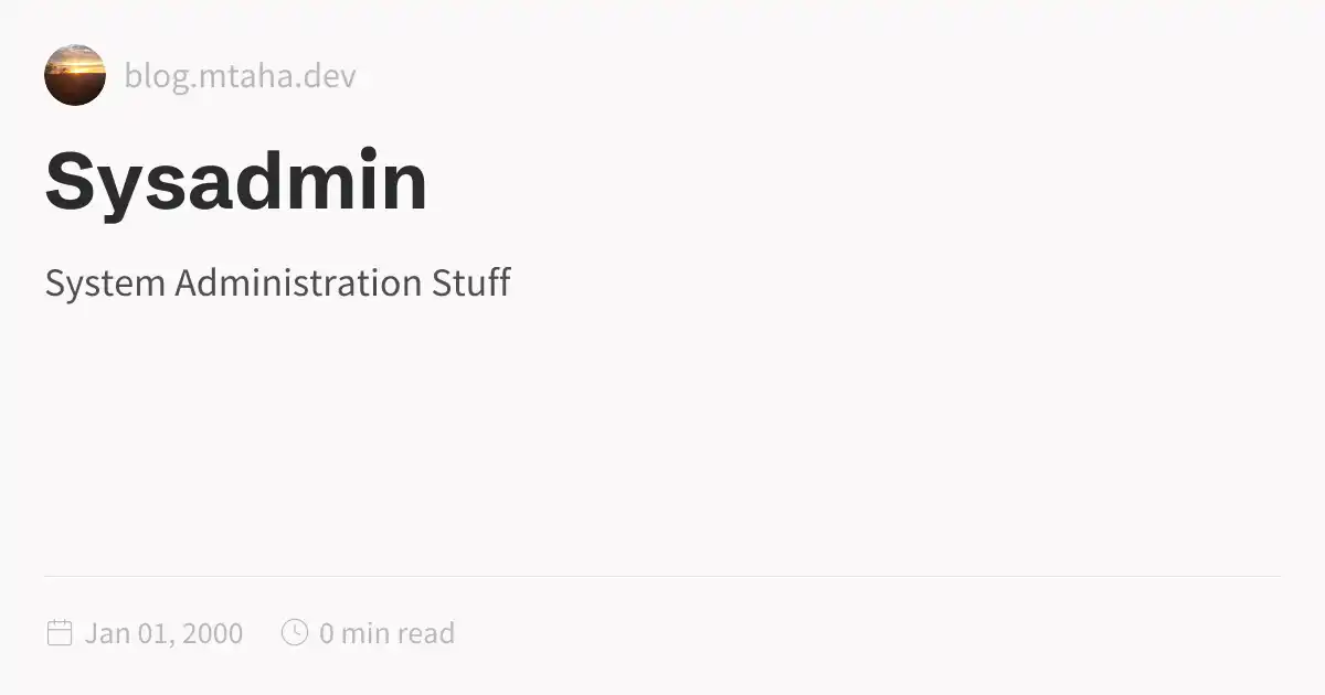 Sysadmin