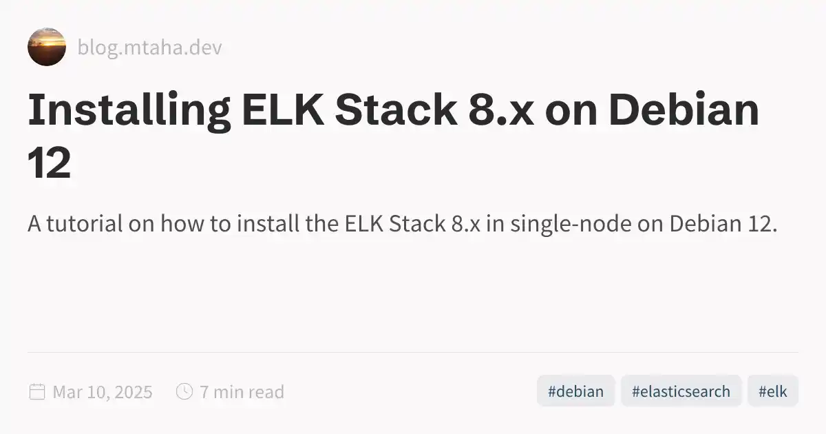 Installing ELK Stack 8.x on Debian 12